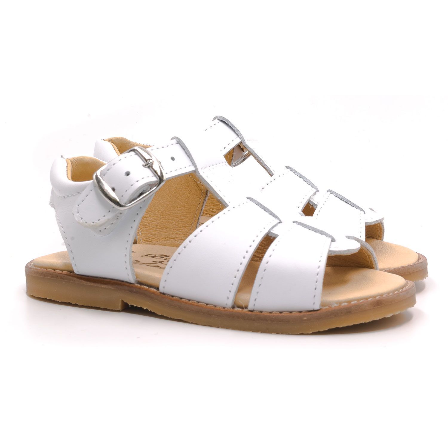 Sandales bébé garçon en cuir bleu ou blanc - Boni Mini-Achille