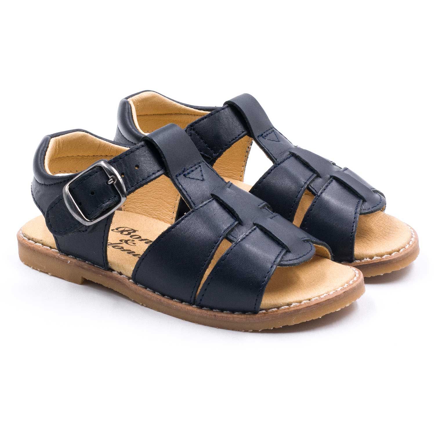 Sandales bébé garçon en cuir bleu ou blanc - Boni Mini-Achille