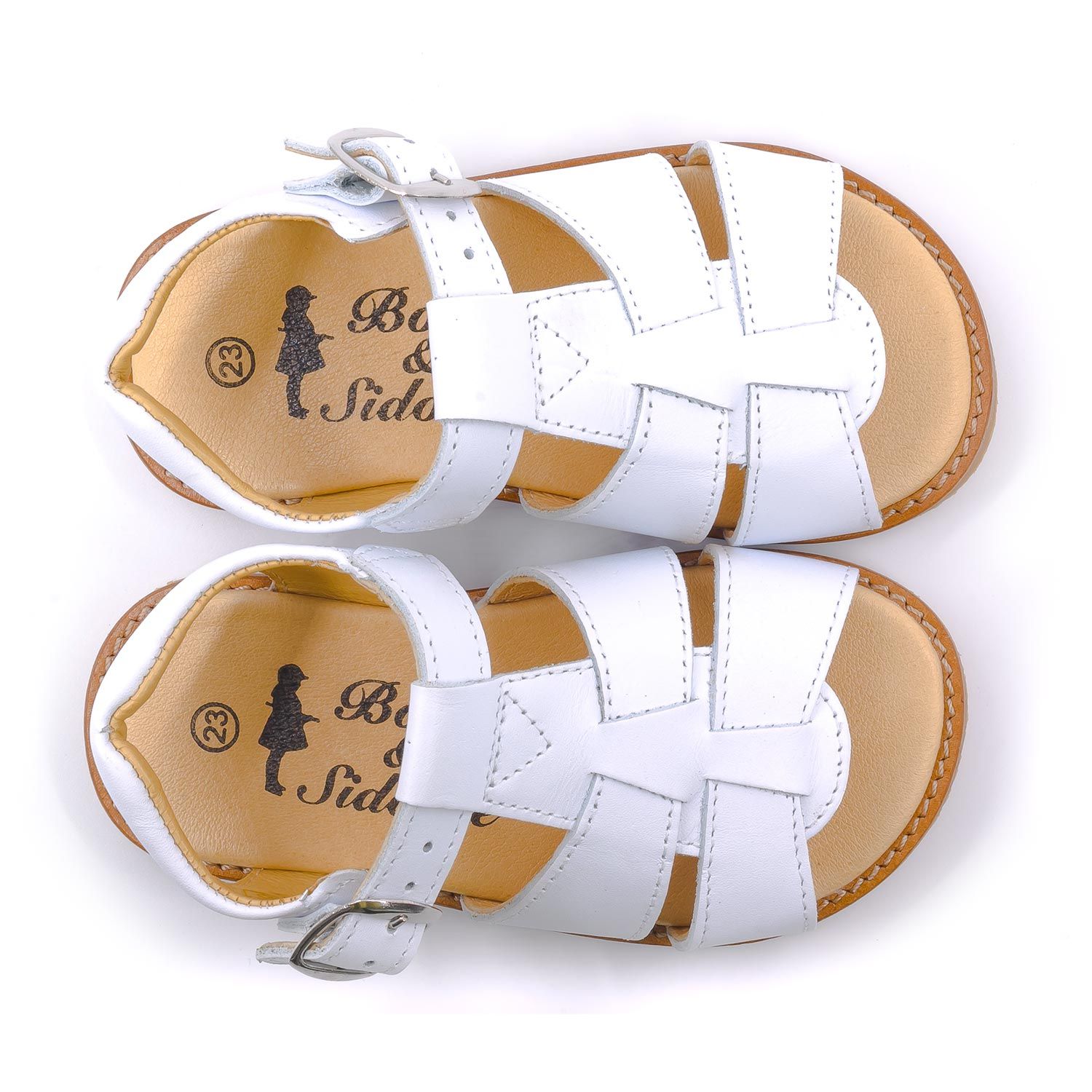 Sandales bébé garçon en cuir bleu ou blanc - Boni Mini-Achille